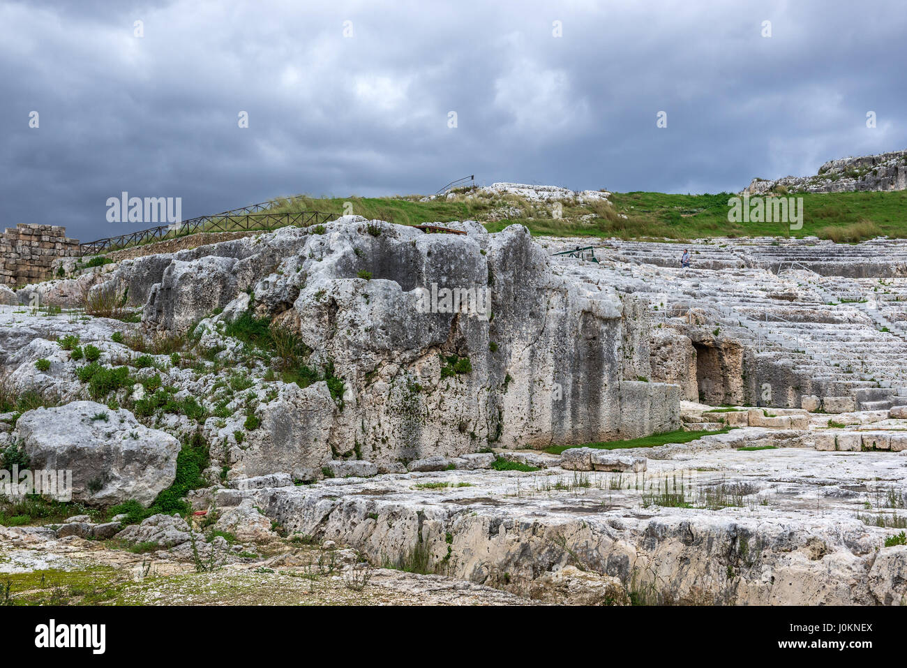 Ruins of ancient Greek Theater from 5th century BC in Neapolis ...