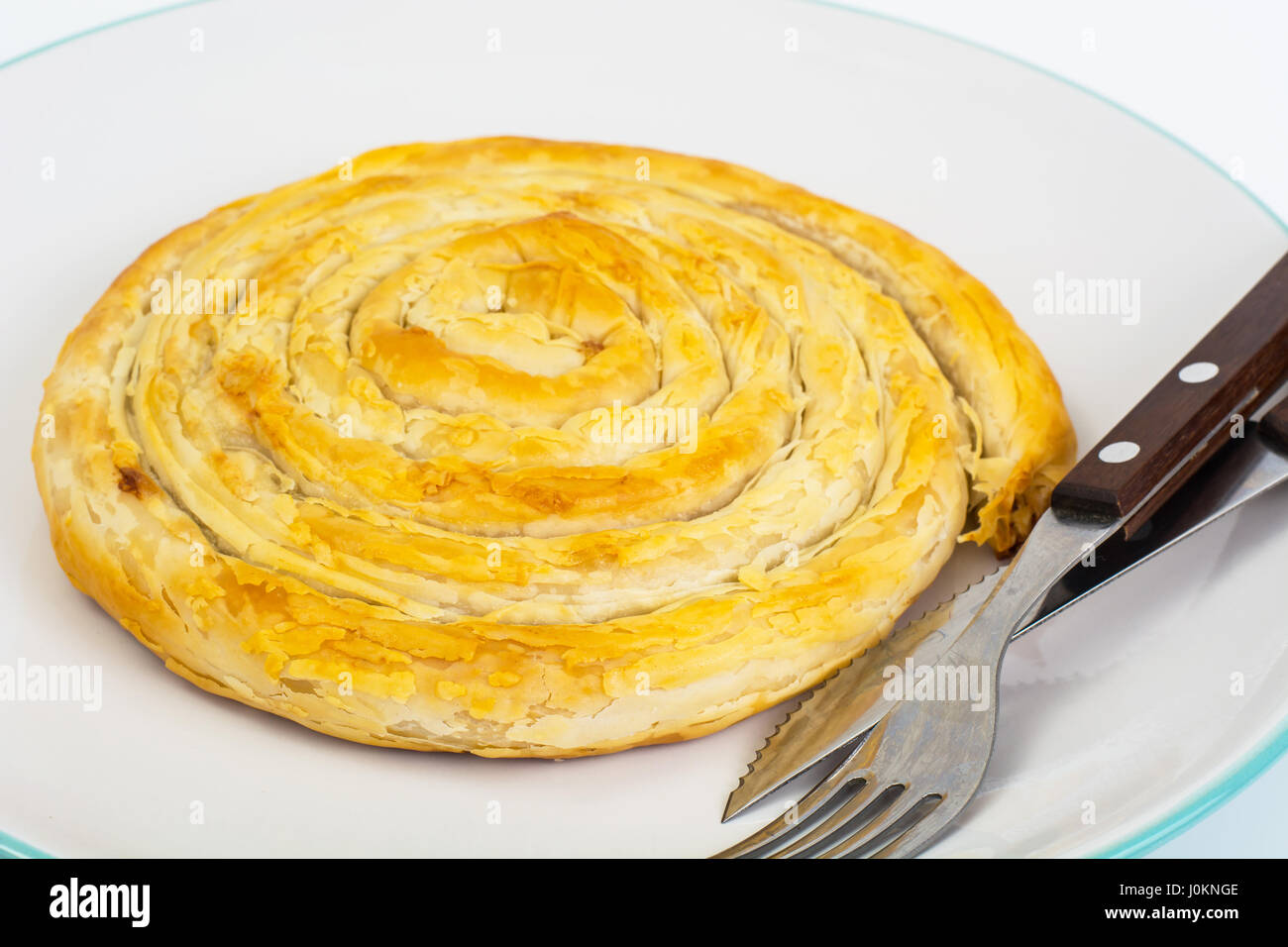 Burek with meat. Turkish baked goods. Studio Photo Stock Photo - Alamy