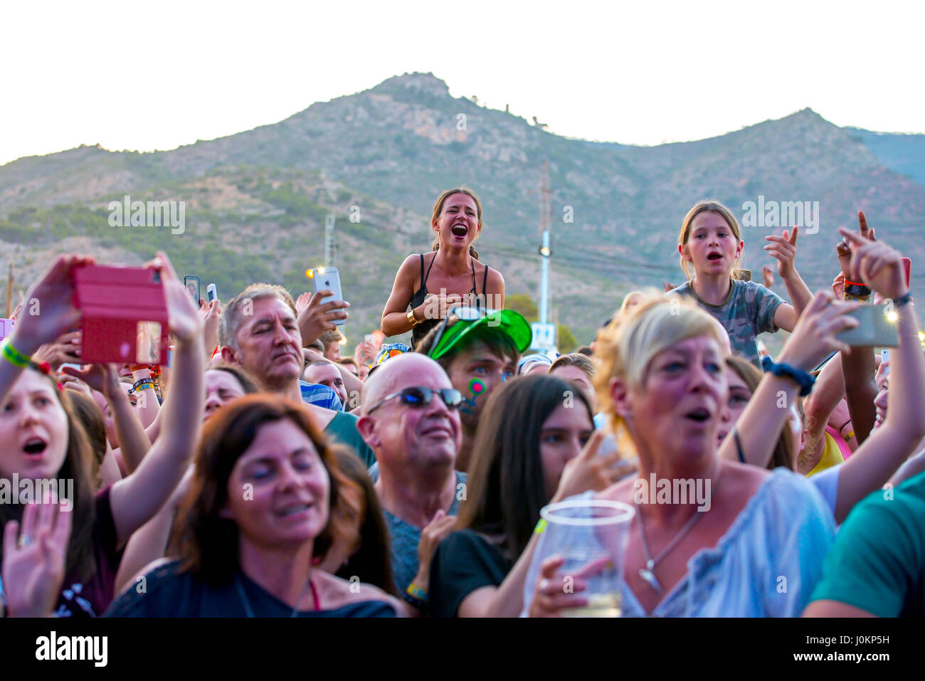 BENICASSIM, SPAIN - JUL 17: The crowd in a concert at FIB Festival on ...