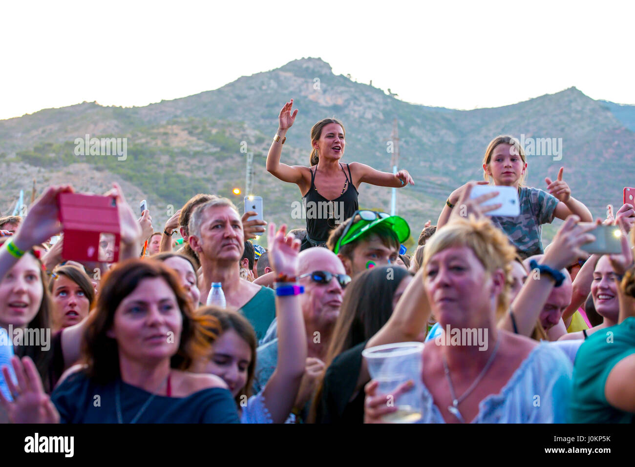 BENICASSIM, SPAIN - JUL 17: The crowd in a concert at FIB Festival on ...