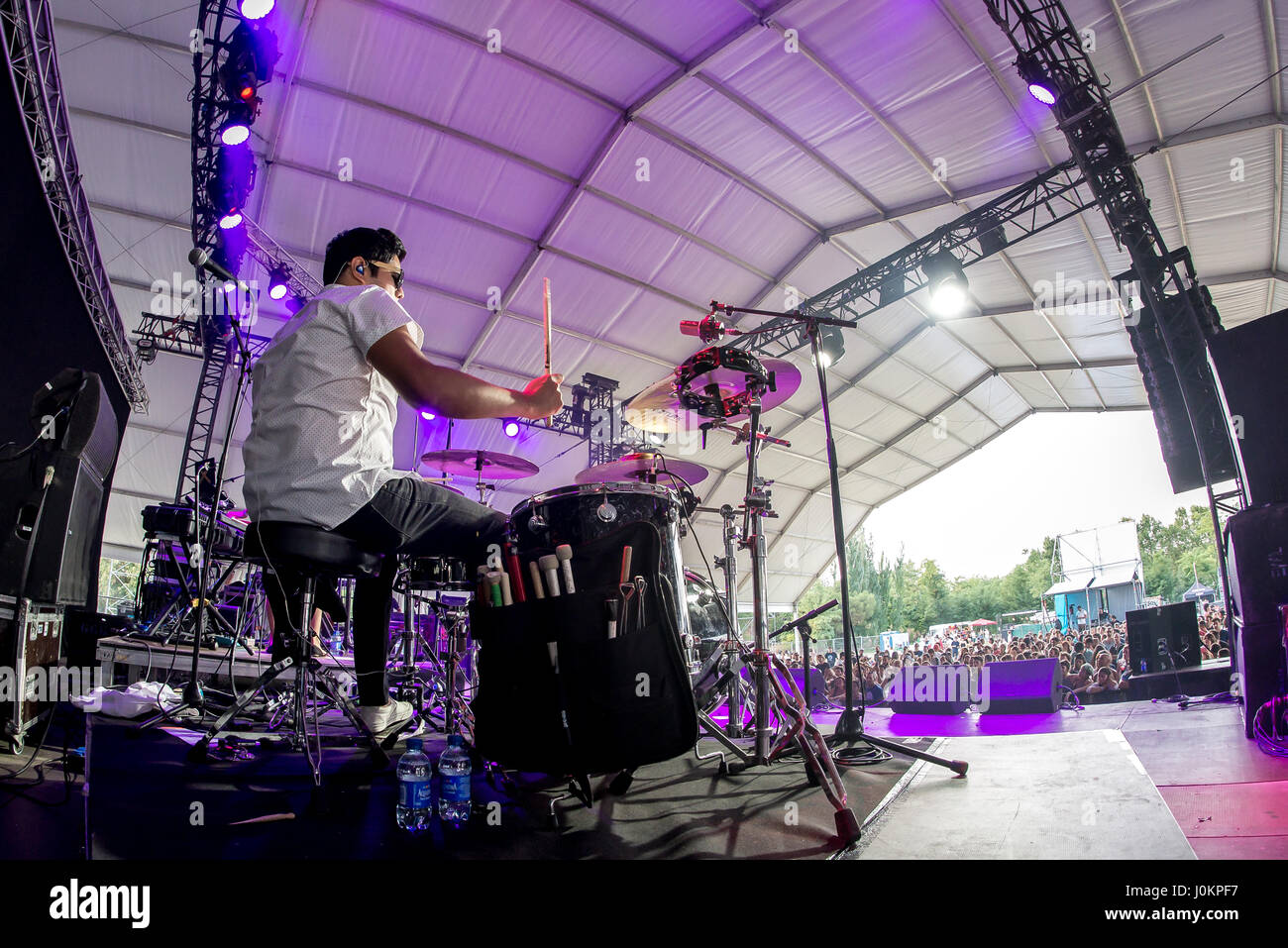 MADRID - SEP 10: The drummer of Carla Morrison (band) performs in ...