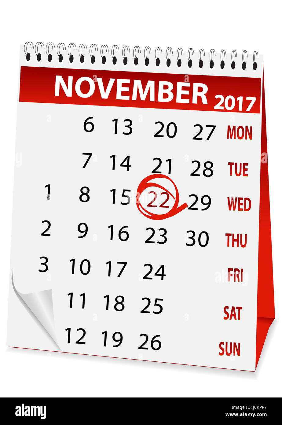 Thanksgiving day on calendar hi-res stock photography and images - Alamy