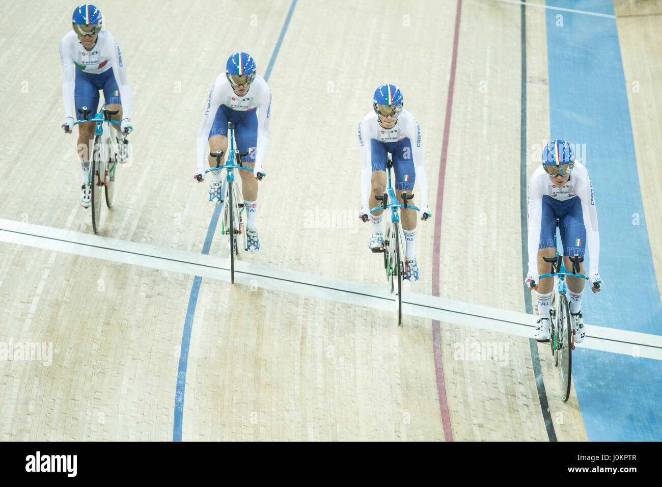 Hong Kong. 13th Apr, 2017. Italy cycling team completes in the Women's ...