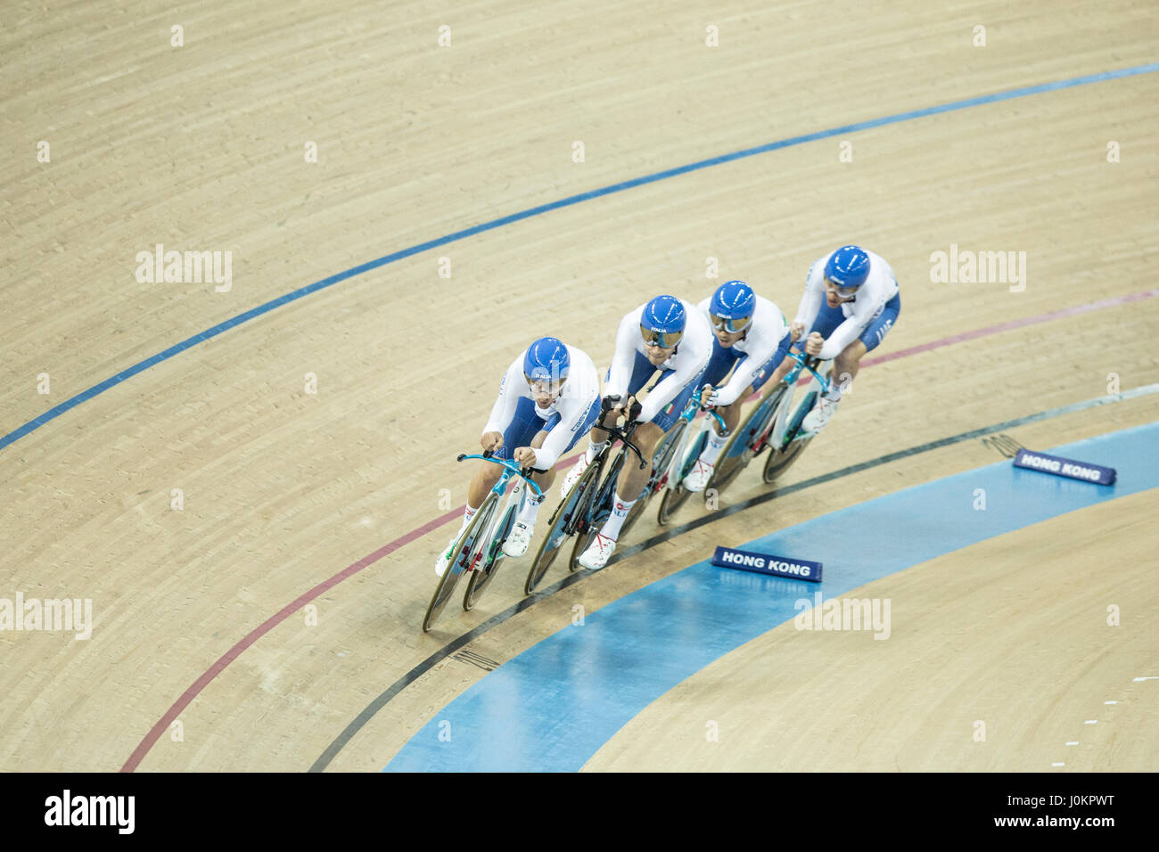 Hong Kong. 13th Apr, 2017. Italy cycling team completes in the Men's ...