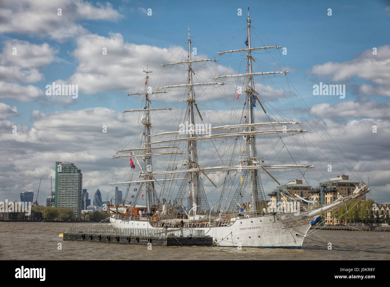 Tall Sailing Ship on River Thames at Greenwich Stock Photo - Alamy