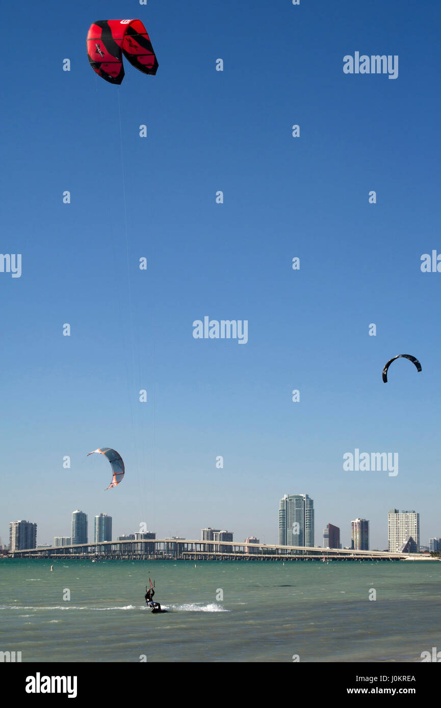 Kitesurfing in Miami, Florida Stock Photo - Alamy