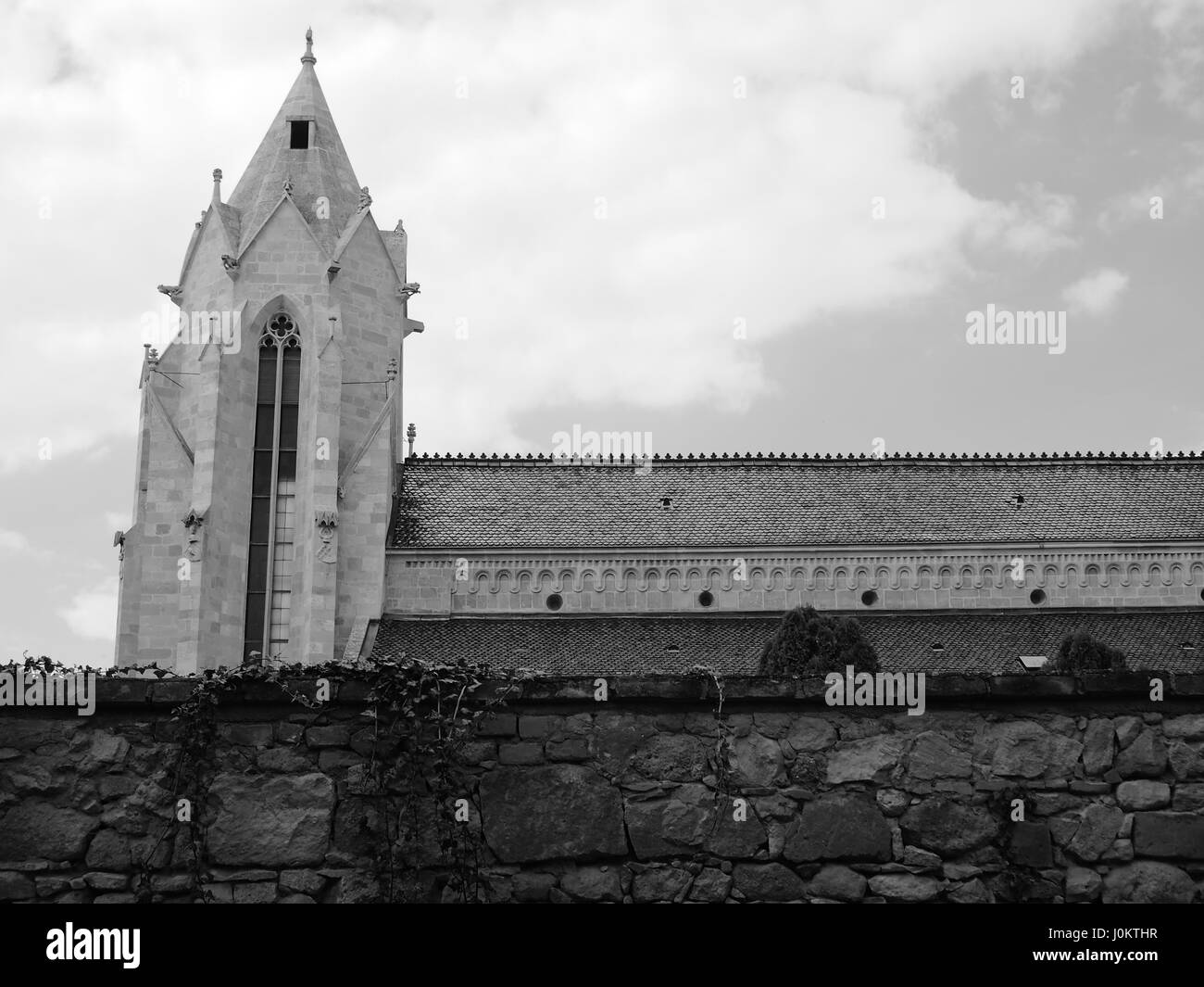 White church exterior detail Black and White Stock Photos & Images - Alamy