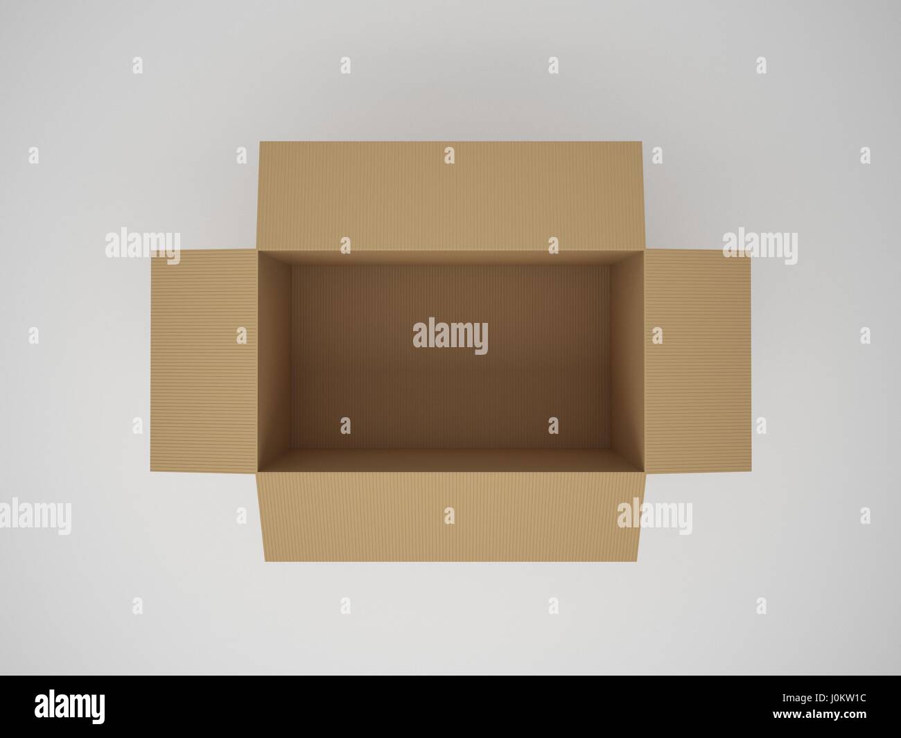 3D Rendering corrugated box isolated on white background, illustration ...