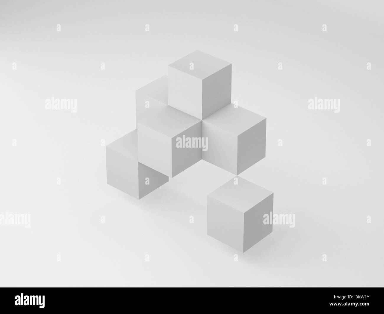3D rendering abstract box shapes on white background, illustration ...