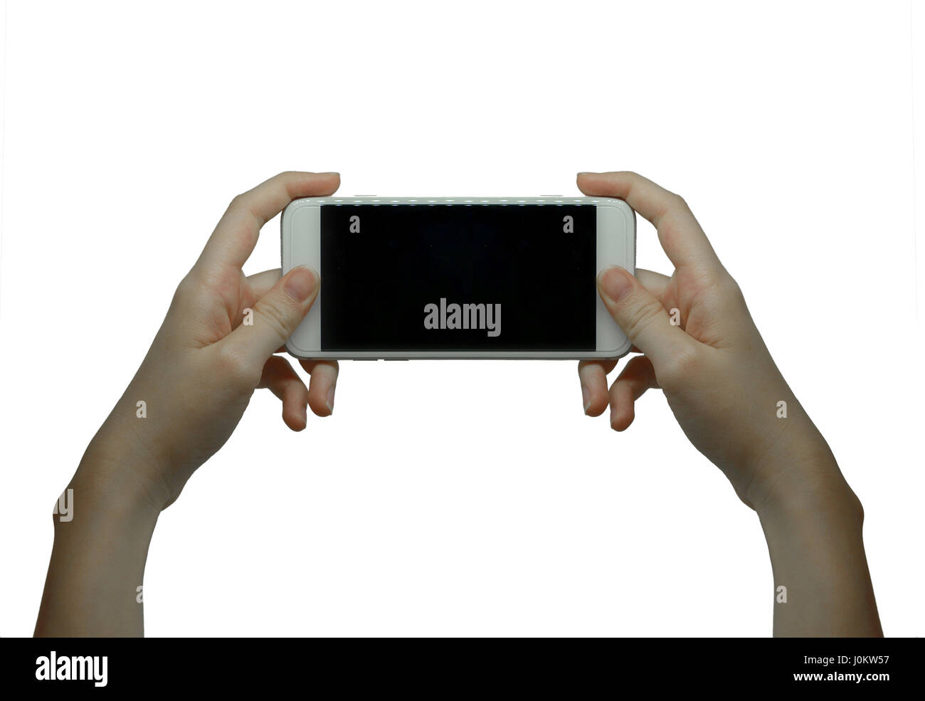 Using smartphone watching tv Cut Out Stock Images & Pictures - Alamy