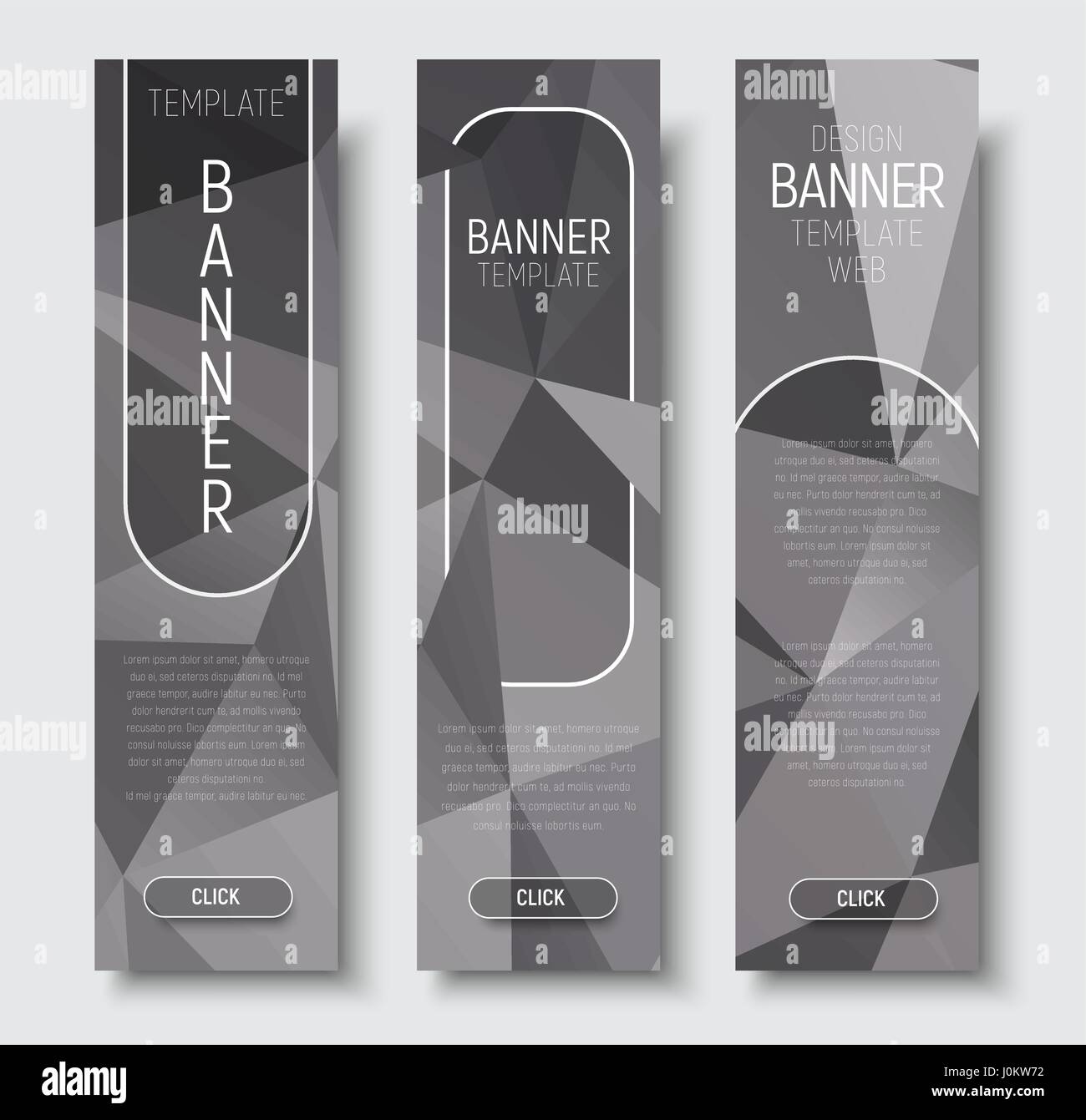 Template vertical web banners with abstract gray background with ...