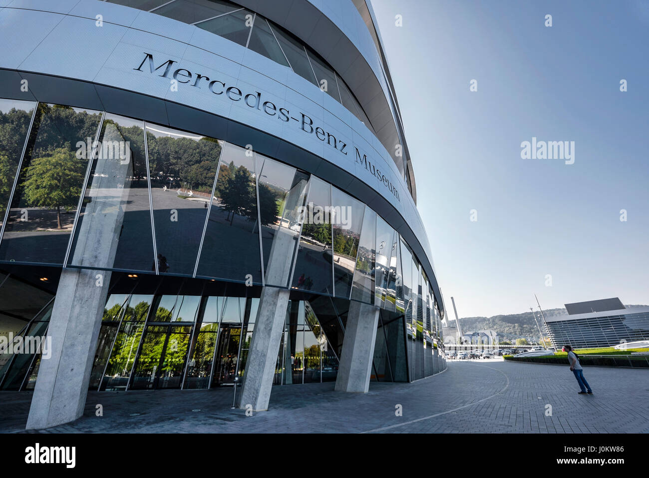 At the entrance to Mercedes Benz museum Stock Photo - Alamy
