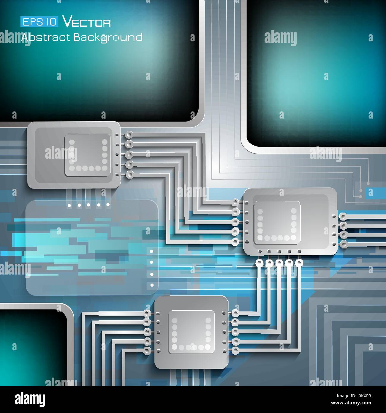 Geometric abstract background with technical electronic elements and ...