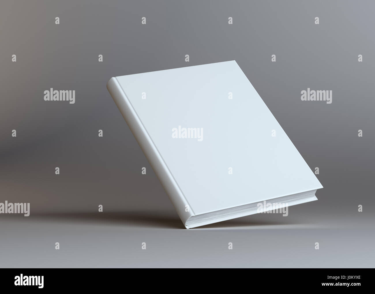 Blank empty book on grey studio background Stock Photo - Alamy