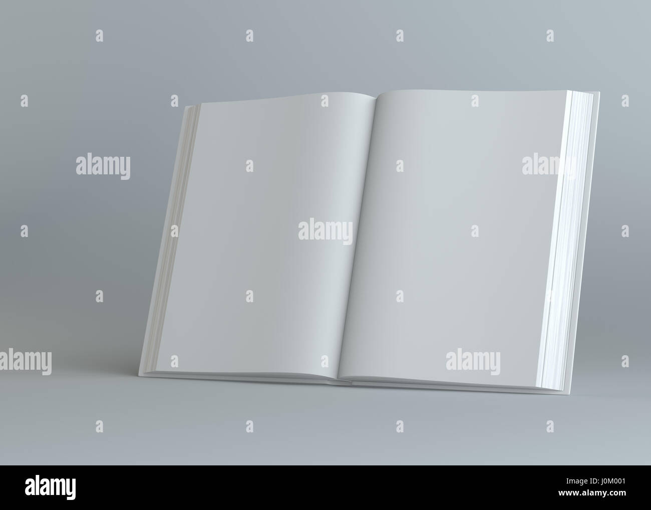 White empty open book on gray background Stock Photo - Alamy