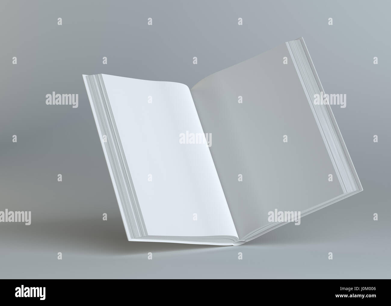 White empty open book on gray background Stock Photo - Alamy