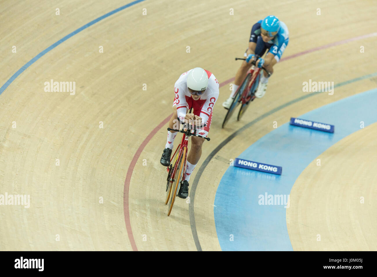 Hong Kong. 14th Apr, 2017. Rider of Hong Kong and Poland competes in ...