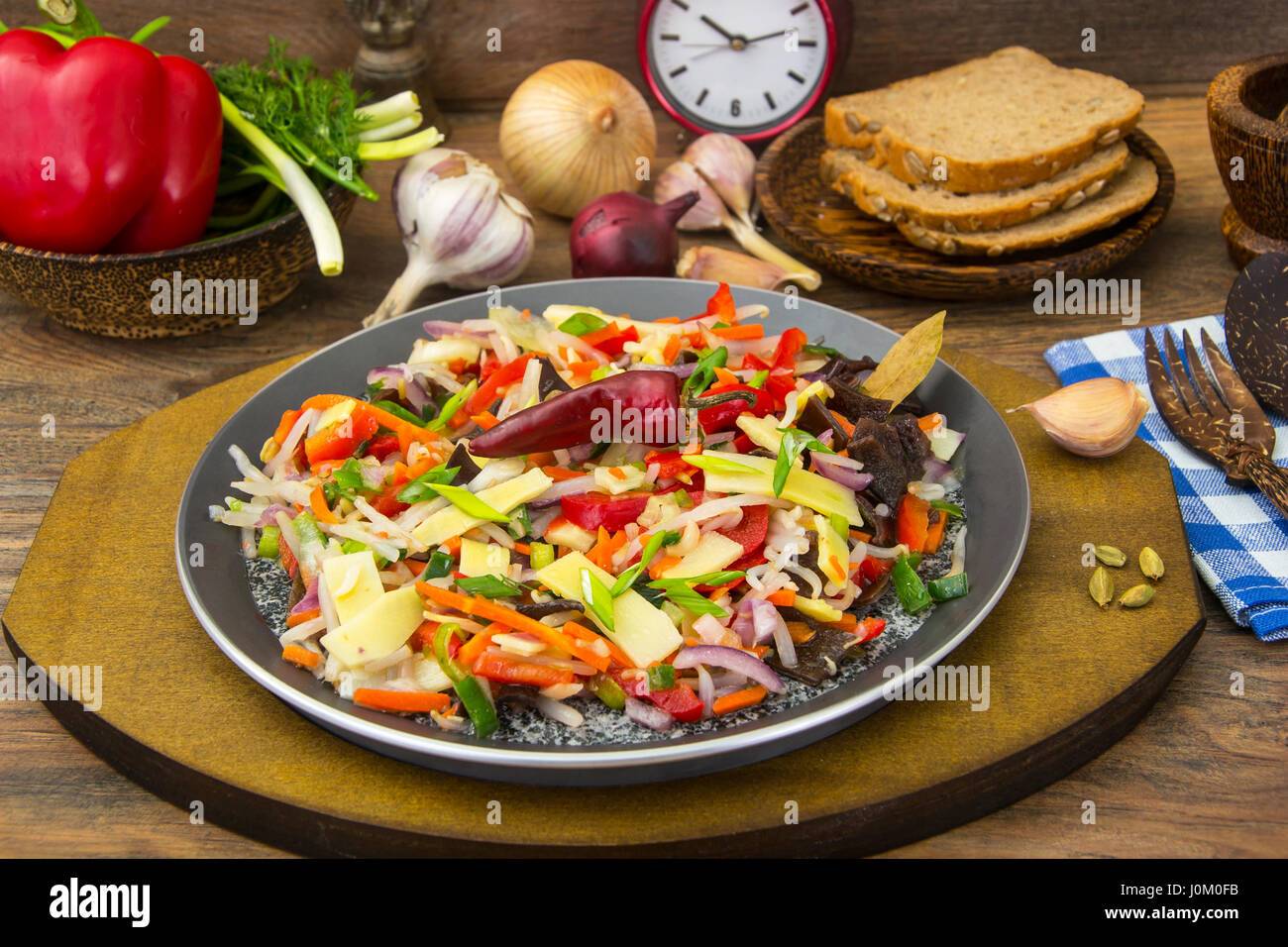 Mixt of vegetables in Chinese Style. Studio Photo Stock Photo - Alamy