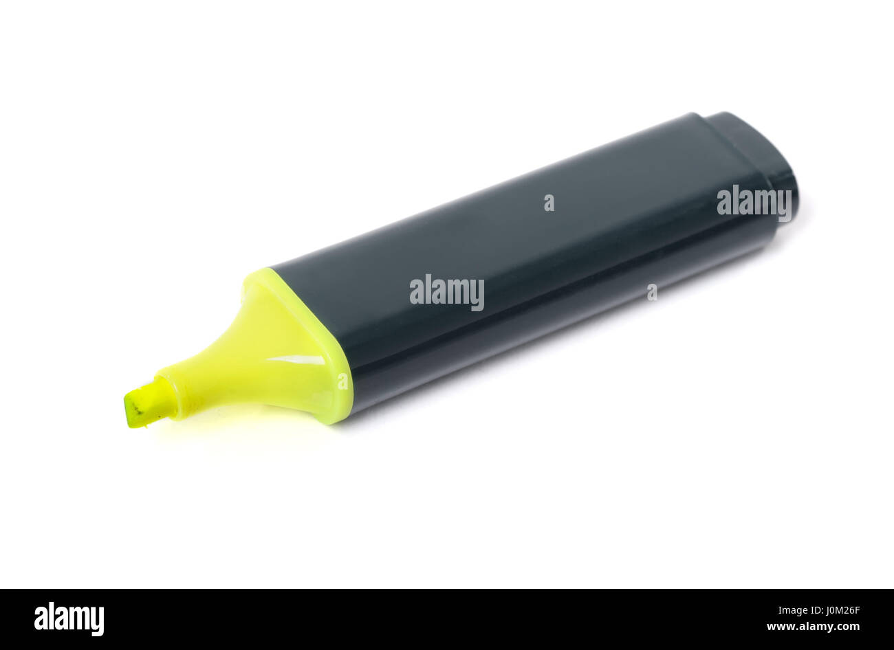 Yellow highlighter isolated on white Stock Photo - Alamy