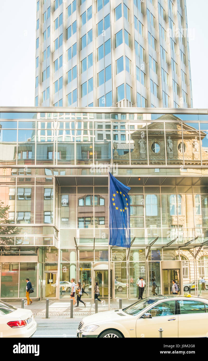 entrance of eurotower building, mostly still occupied by european ...
