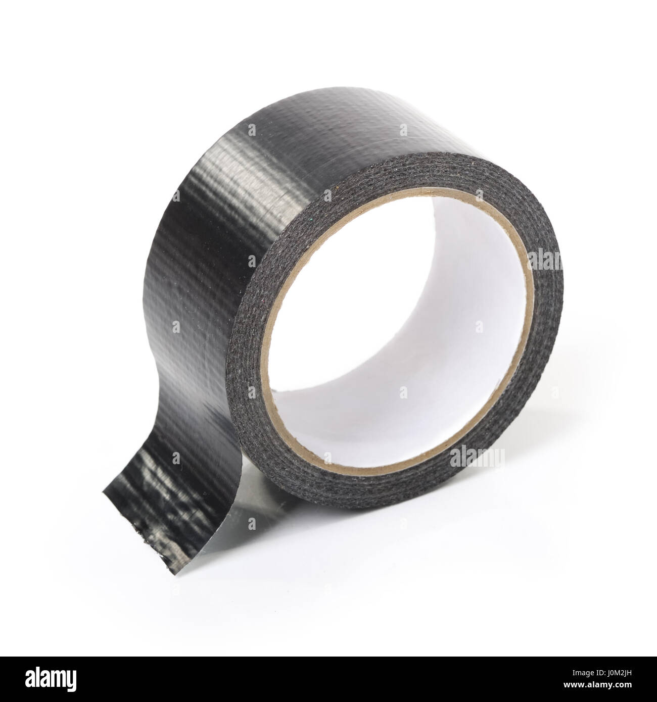 Black adhesive tape isolated on white background Stock Photo - Alamy
