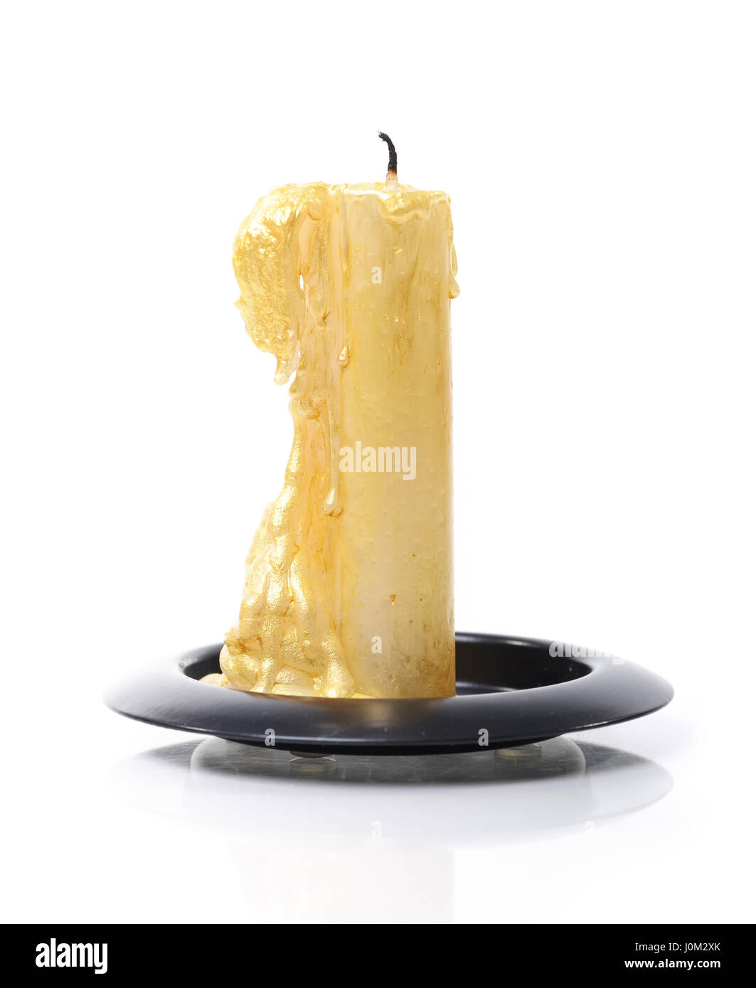 Burned candle isolated on white background Stock Photo - Alamy