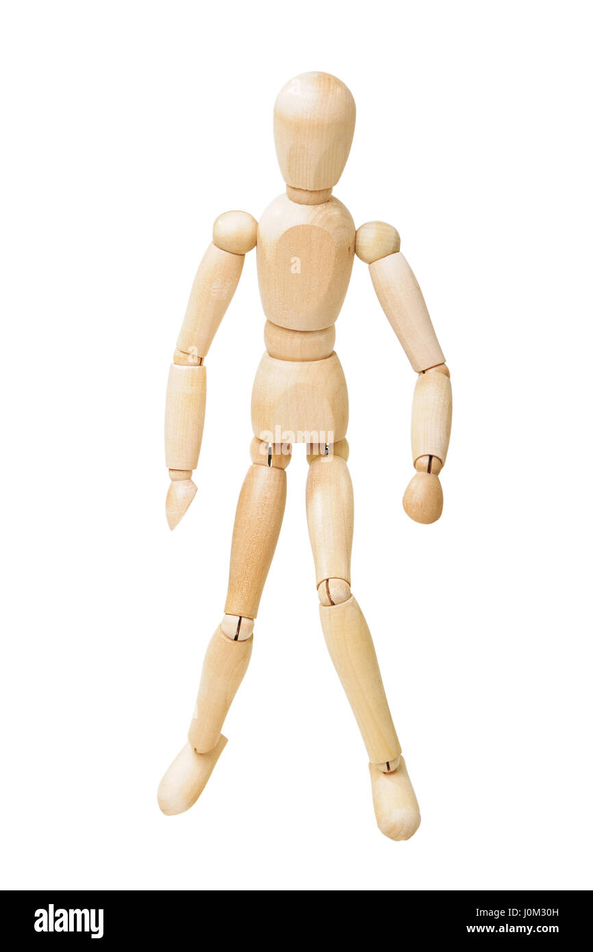 Wooden figure isolated on white background Stock Photo - Alamy