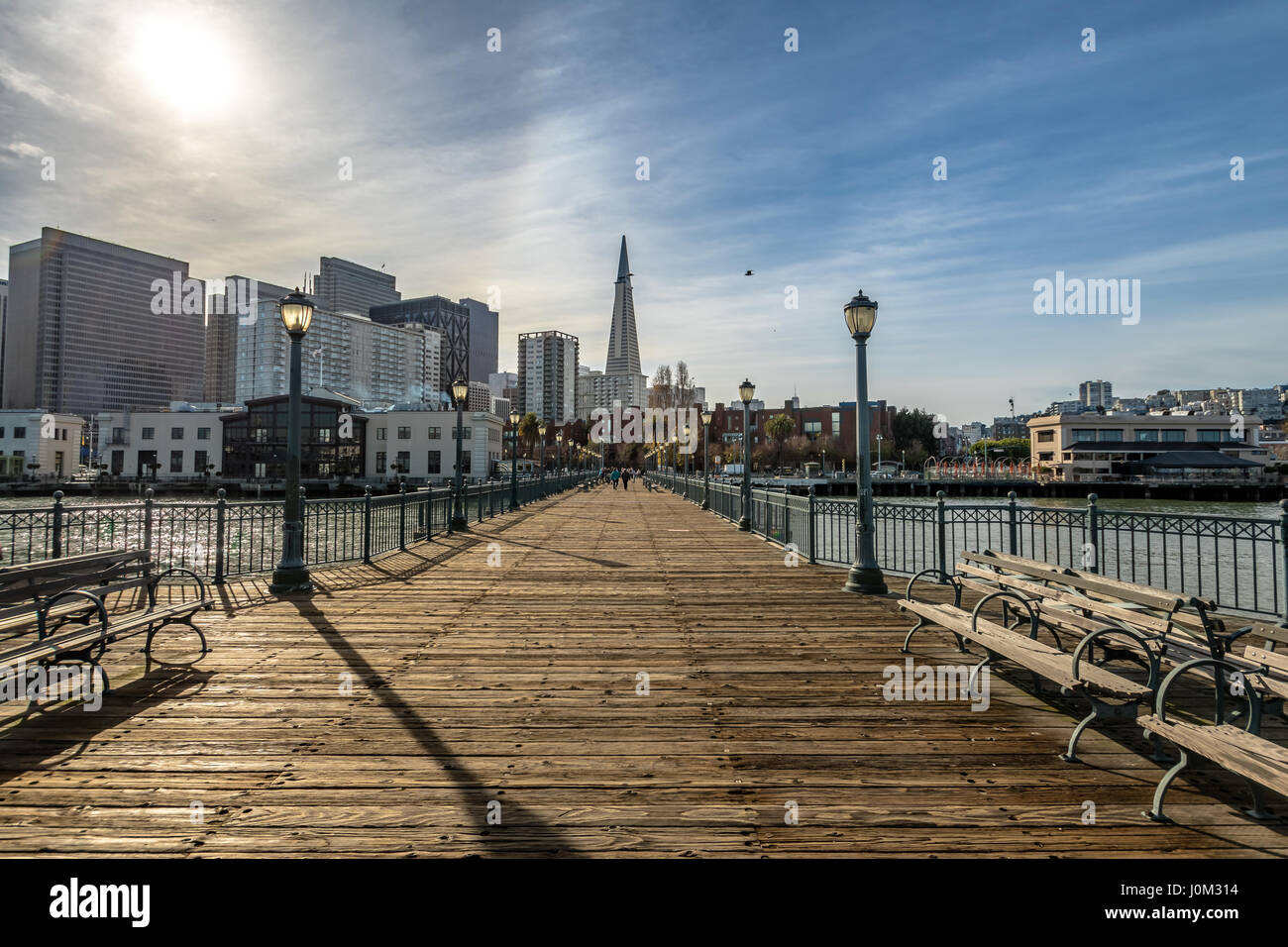 Pier 7 view of Downtown skyline - San Francisco, California, USA Stock ...