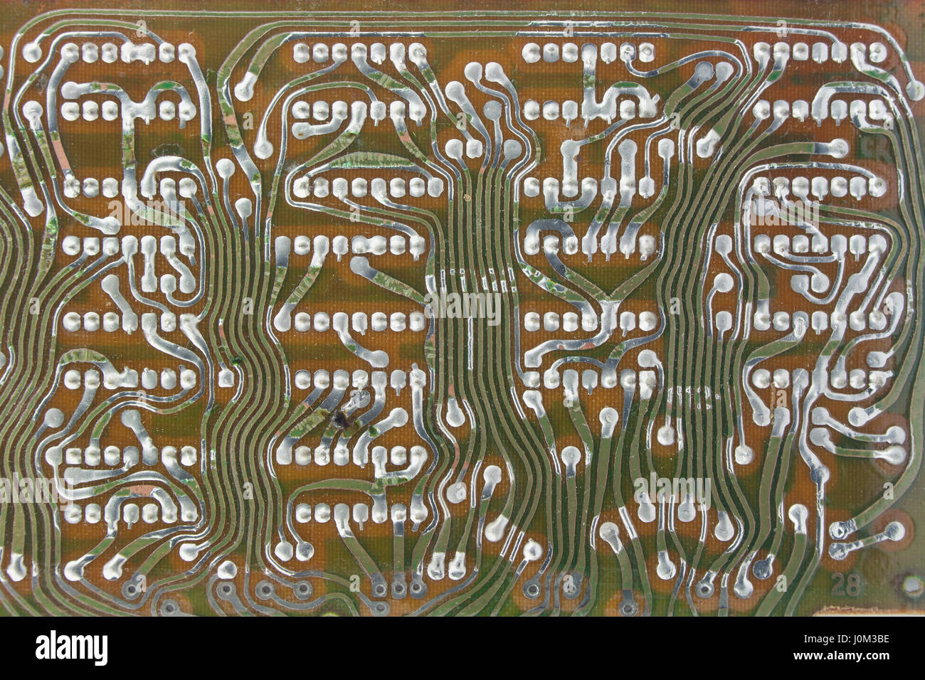 backside of old printed circuit board Stock Photo - Alamy