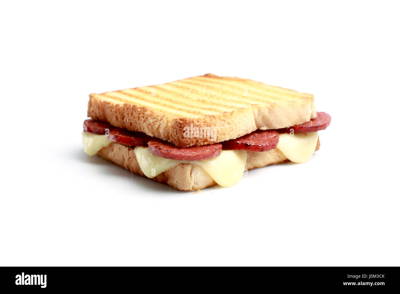 Turkish toast with "sucuk and cheese" on white background Stock Photo ...