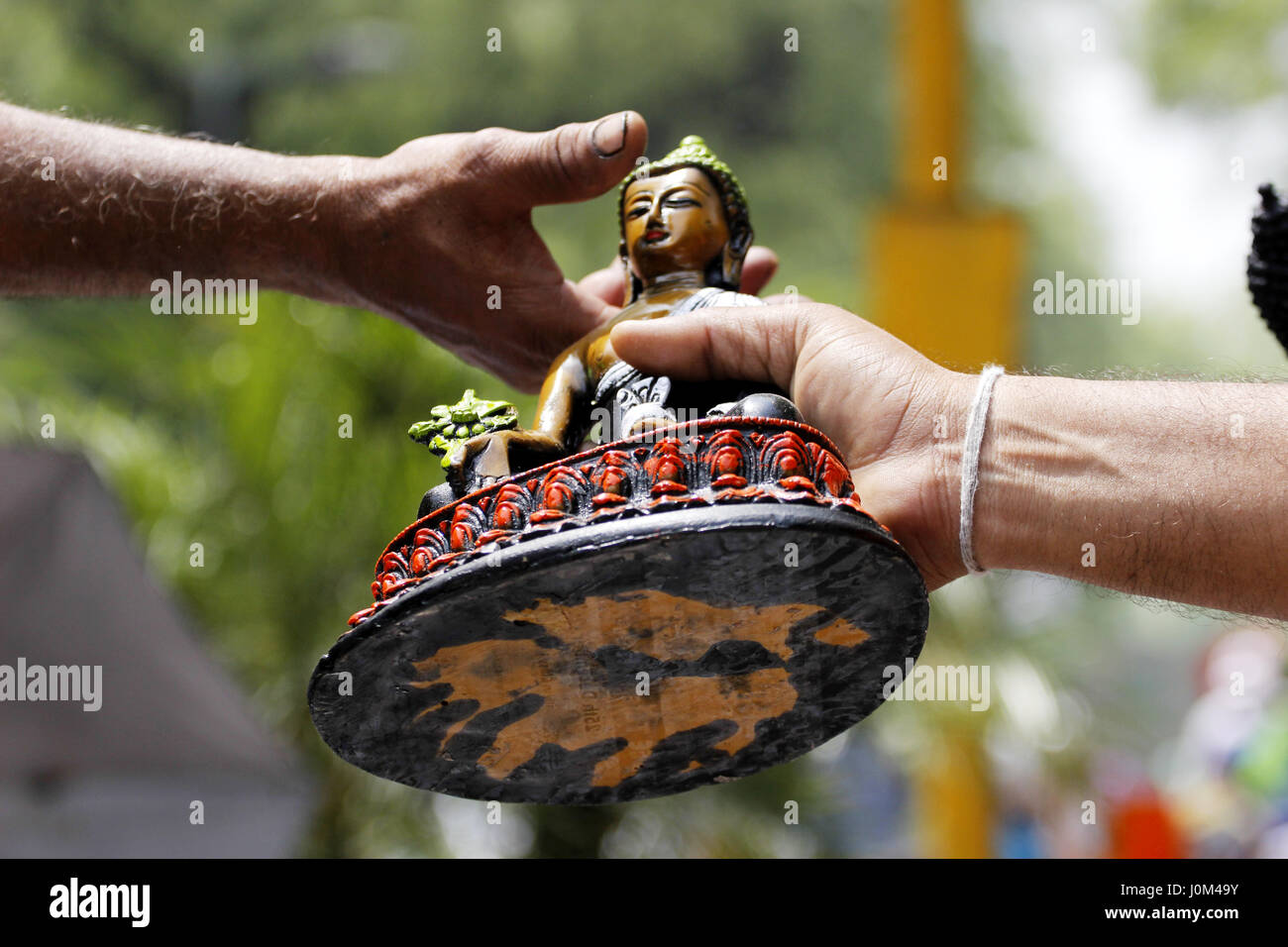 Delhi, India. 14th Apr, 2017. People purchasing Dr. Ambedkar posters ...