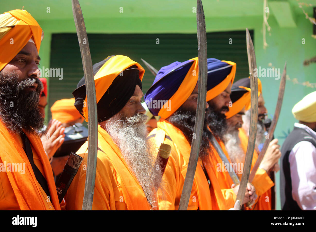 Anantnag, India. 14th Apr, 2017. A Kashmir Sikh Nihang (Sikh religious ...