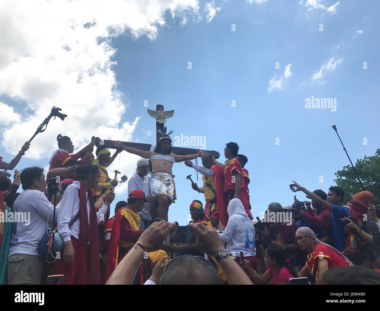 Philippines. 14th Apr, 2017. Two men and a woman was crucified in the ...