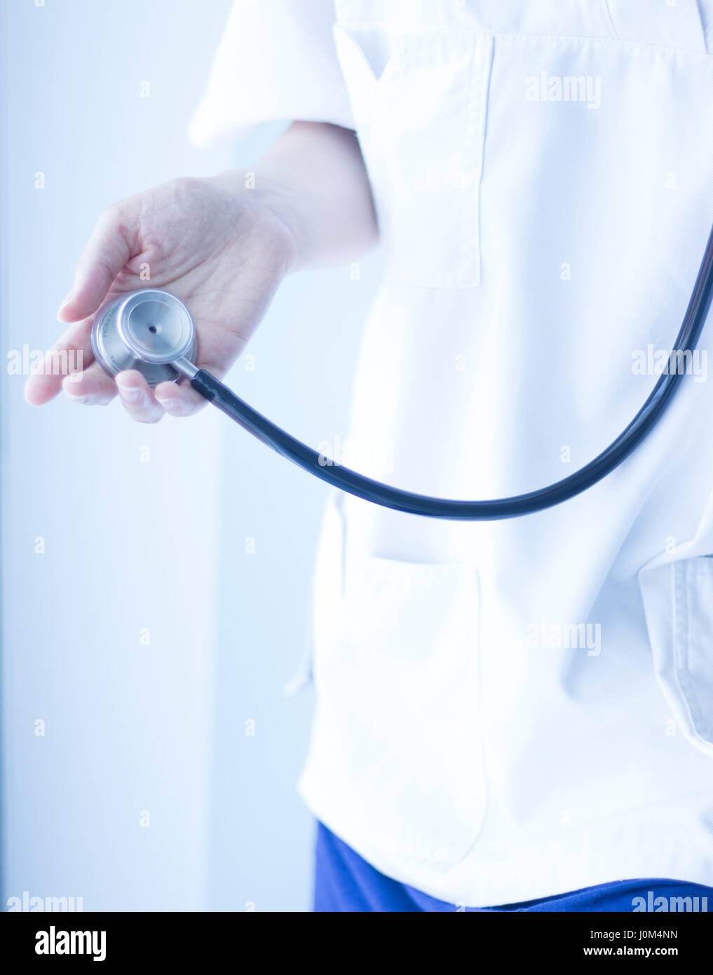 Doctors medical stethoscope heart rate monitoring equipment to listen ...