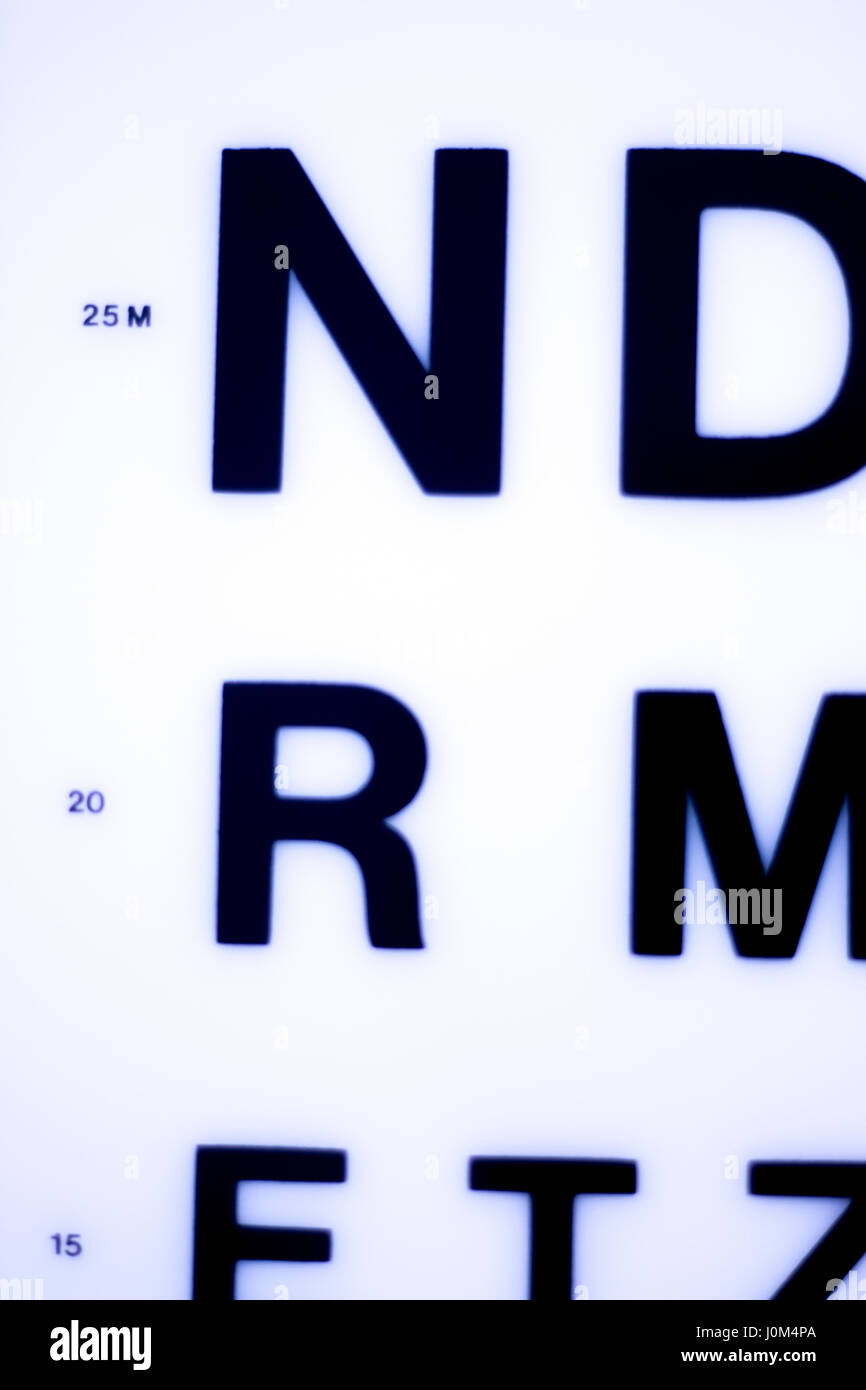 Opticians ophthalmology and optometry eye test chart to test sight and ...