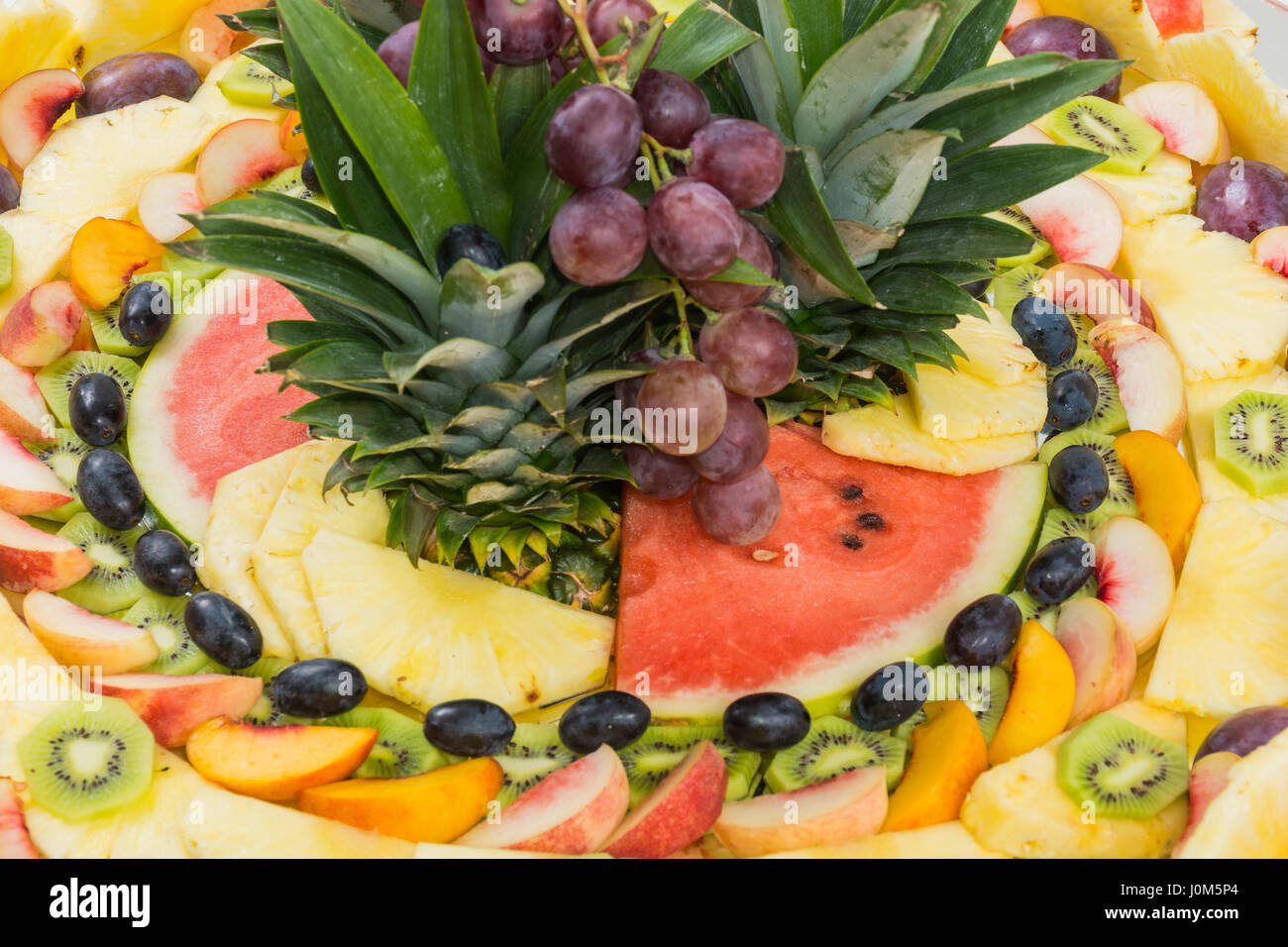 compositions of fresh fruit cut for buffets. typical summer fruits of ...