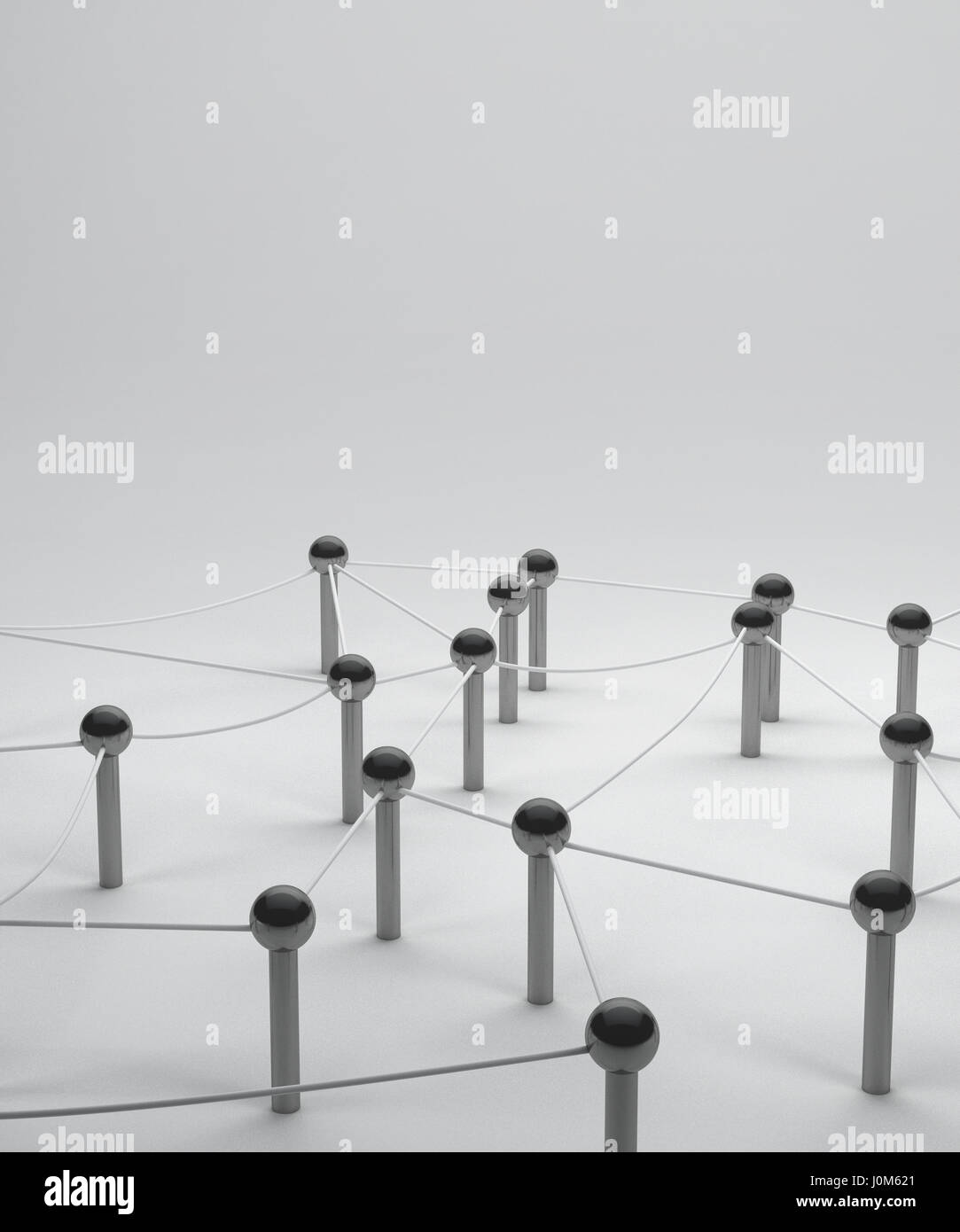 Connection Pin Network On Social Media 3d Rendering Communication