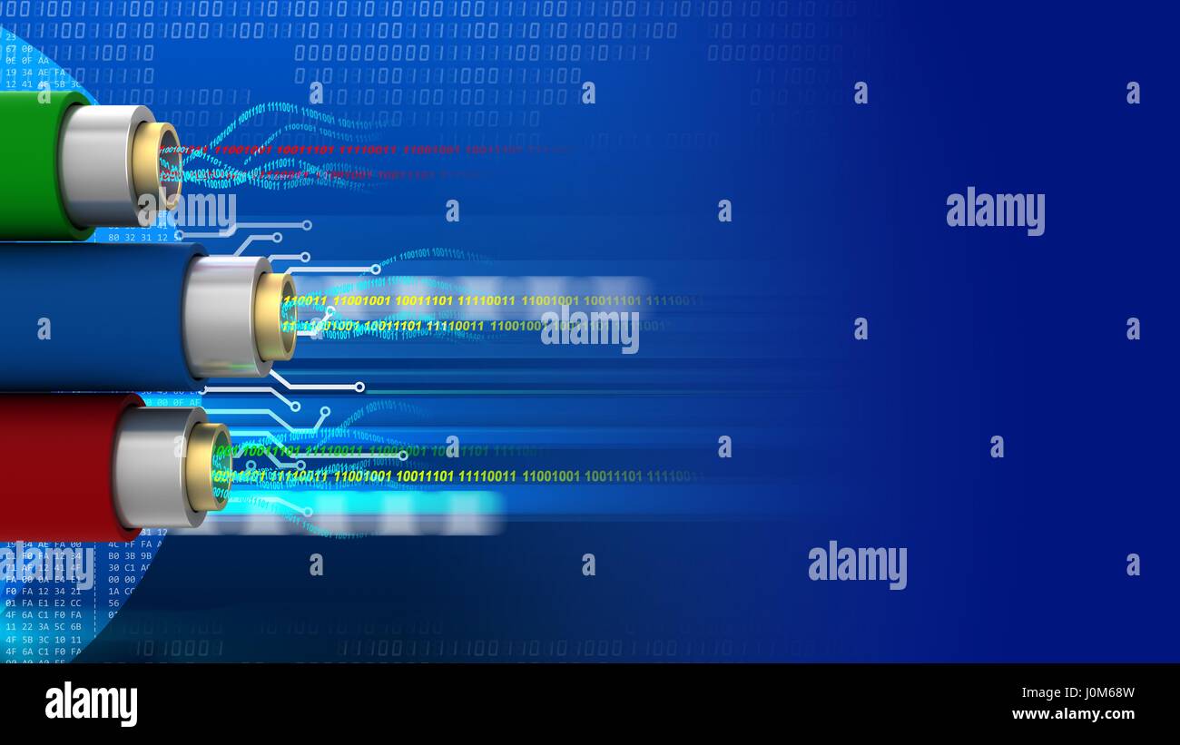 abstract 3d digital background with data cables and Stock Photo - Alamy