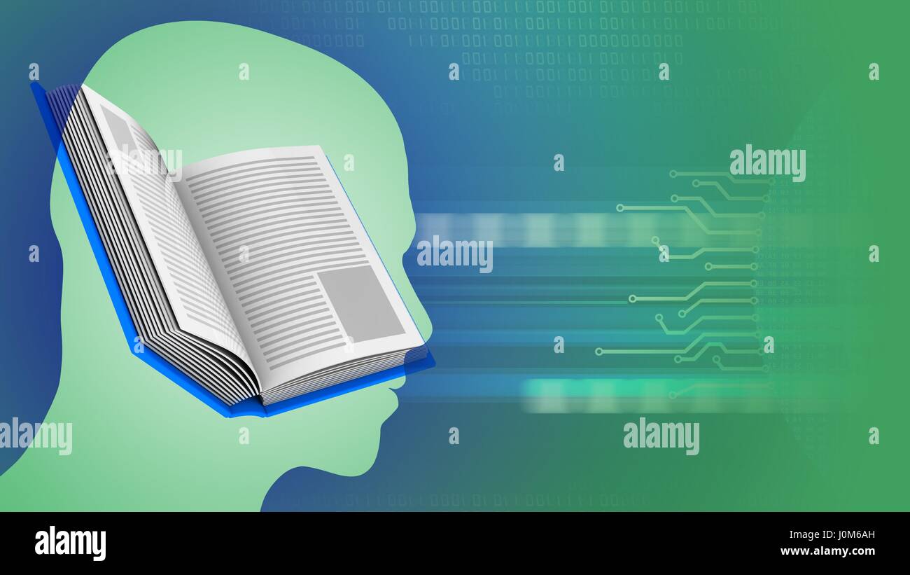 Silhouette head book open hi-res stock photography and images - Alamy