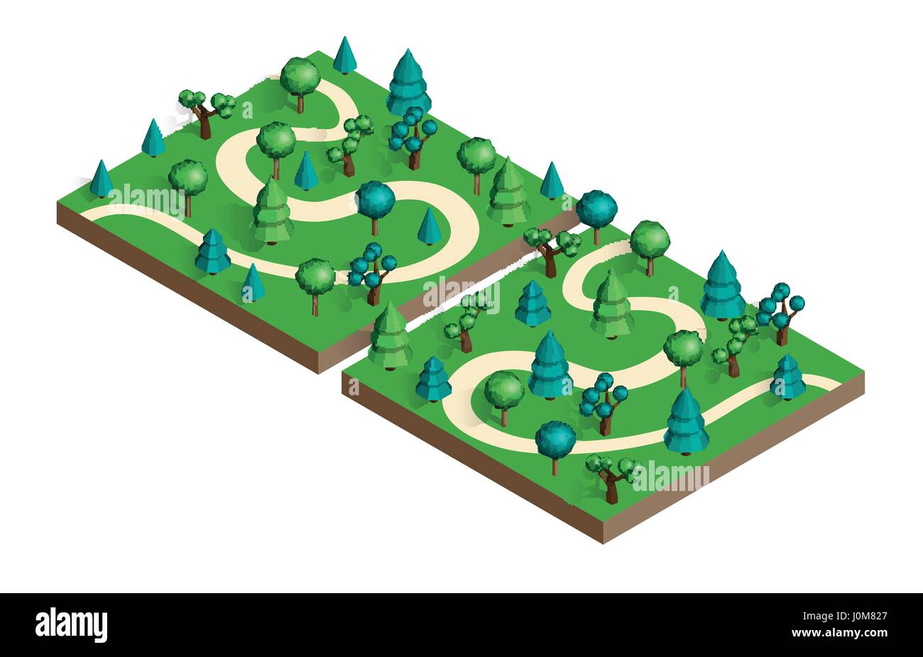 Isometric view projection summer landscape Stock Vector Image & Art - Alamy