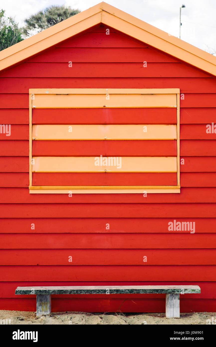 Painted bathing boxes at Middle Brighton beach, Melbourne, Australia ...