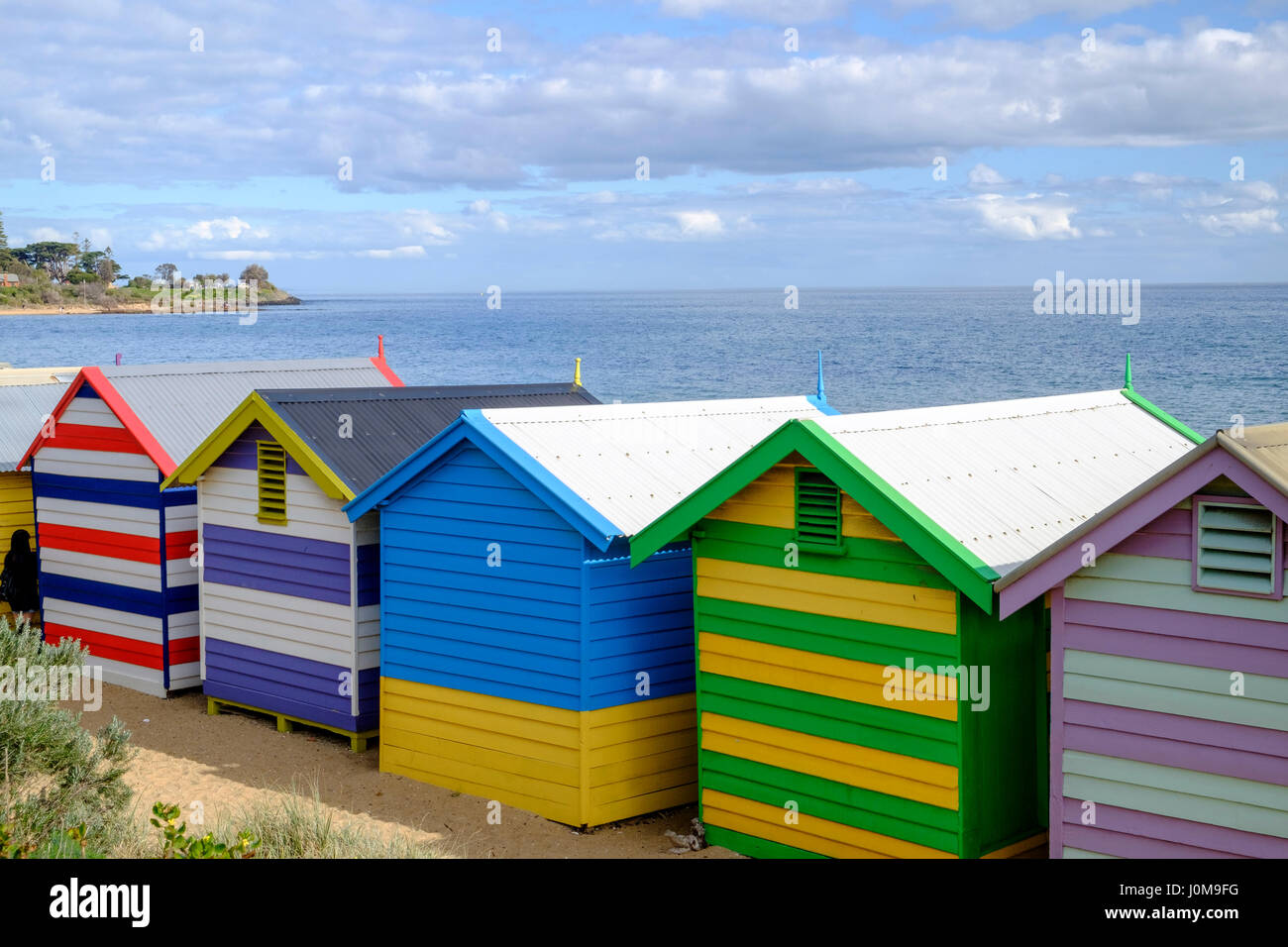 Bathing boxes middle brighton beach hi-res stock photography and images ...