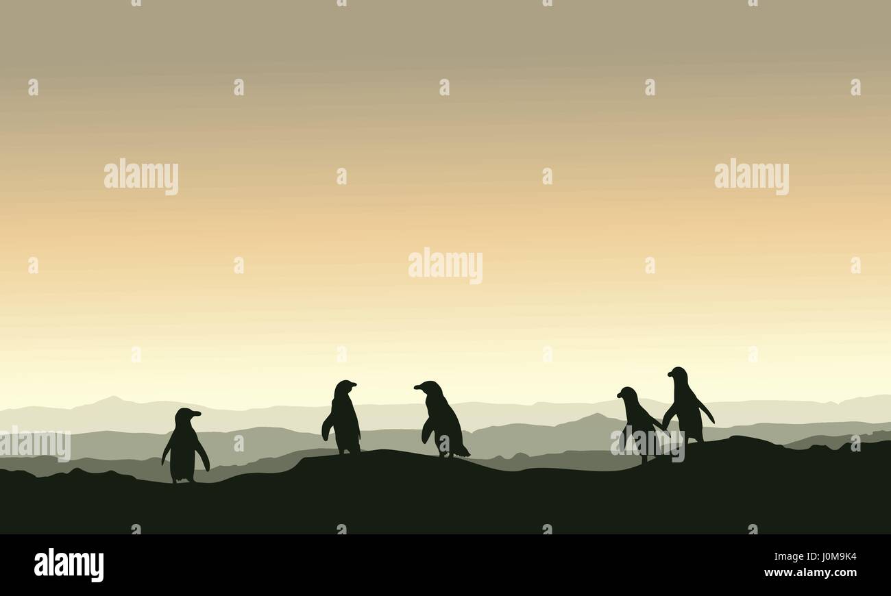 Collection stock penguin landscape on hill Stock Vector Image & Art - Alamy