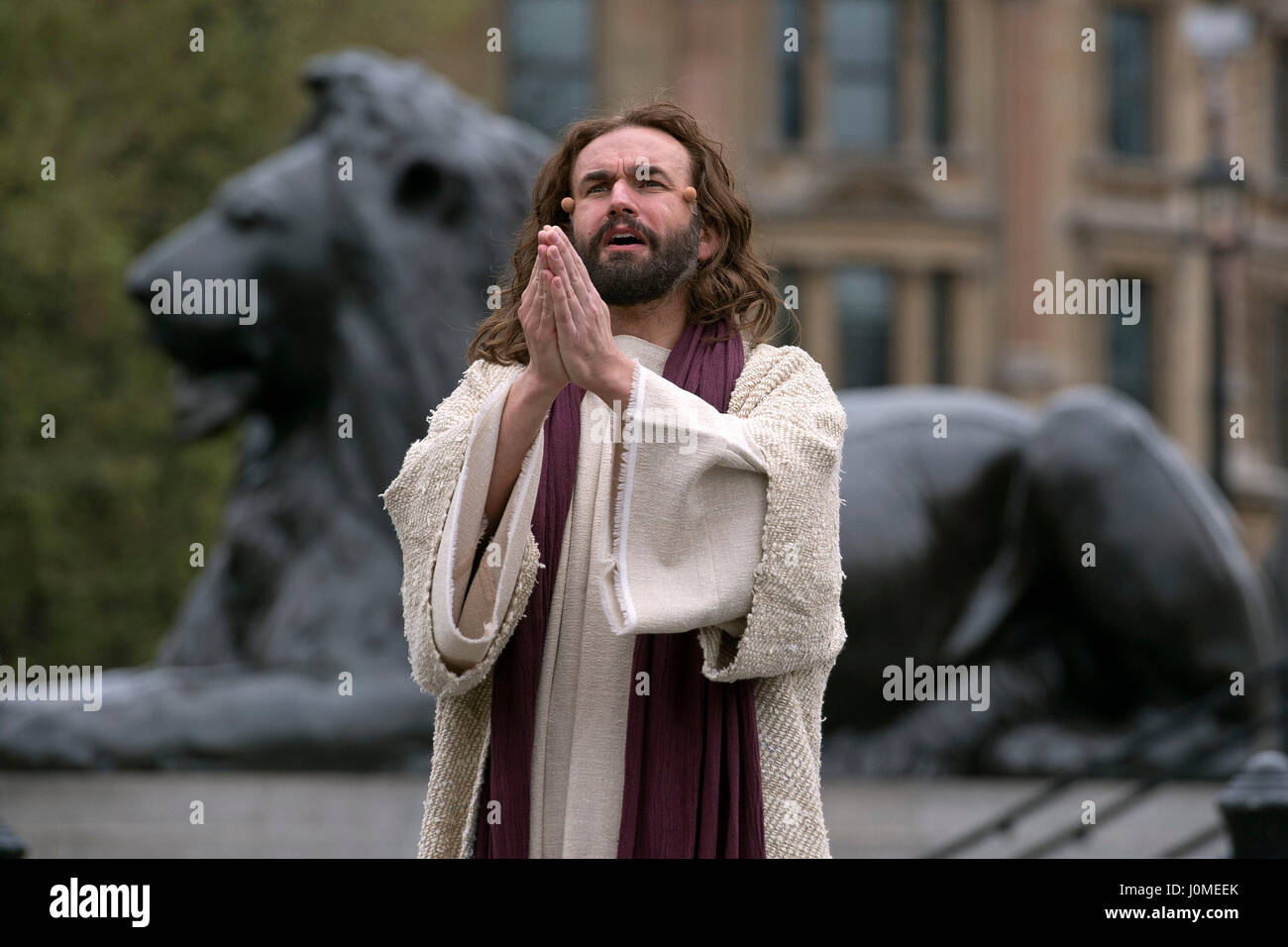 Actor James Burke-Dunsmore as Jesus during an Easter performance of The ...