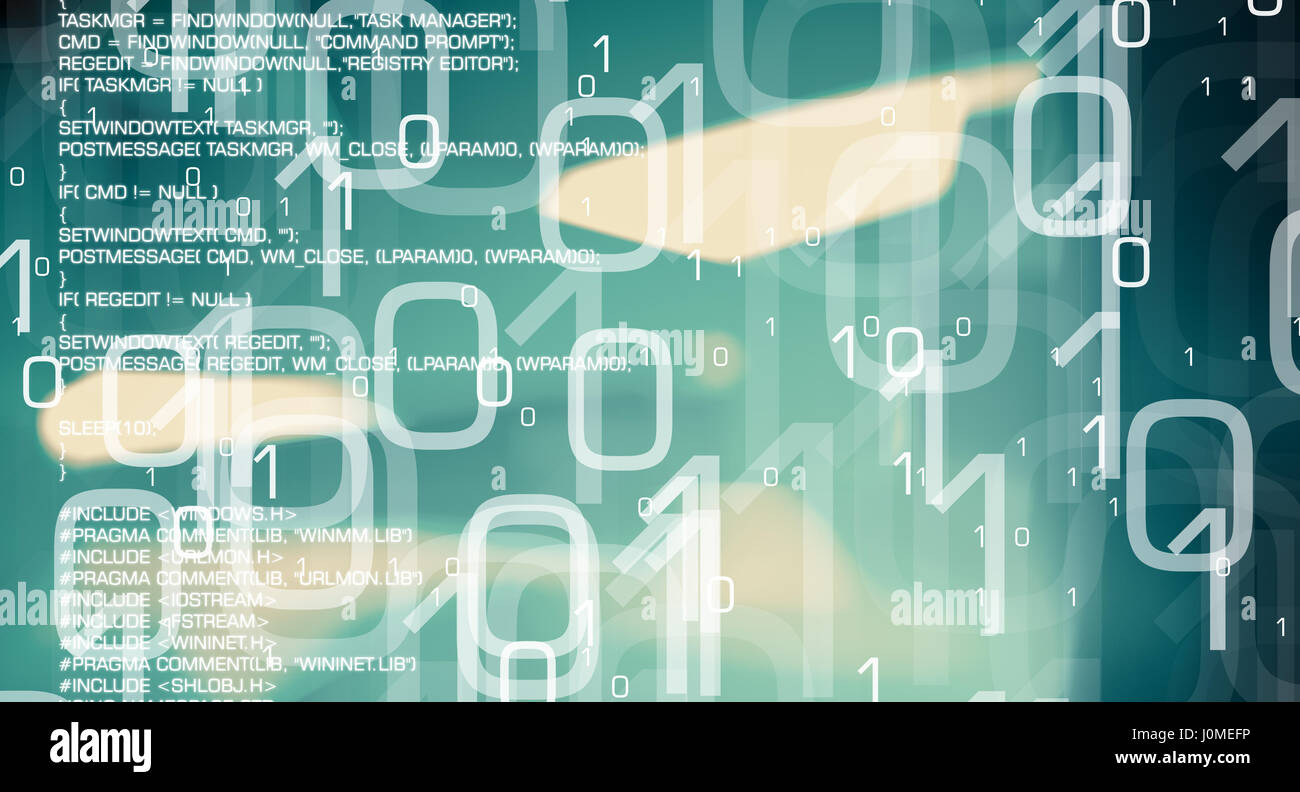 Trojan virus and binary code, cyberwarfare background Stock Photo - Alamy