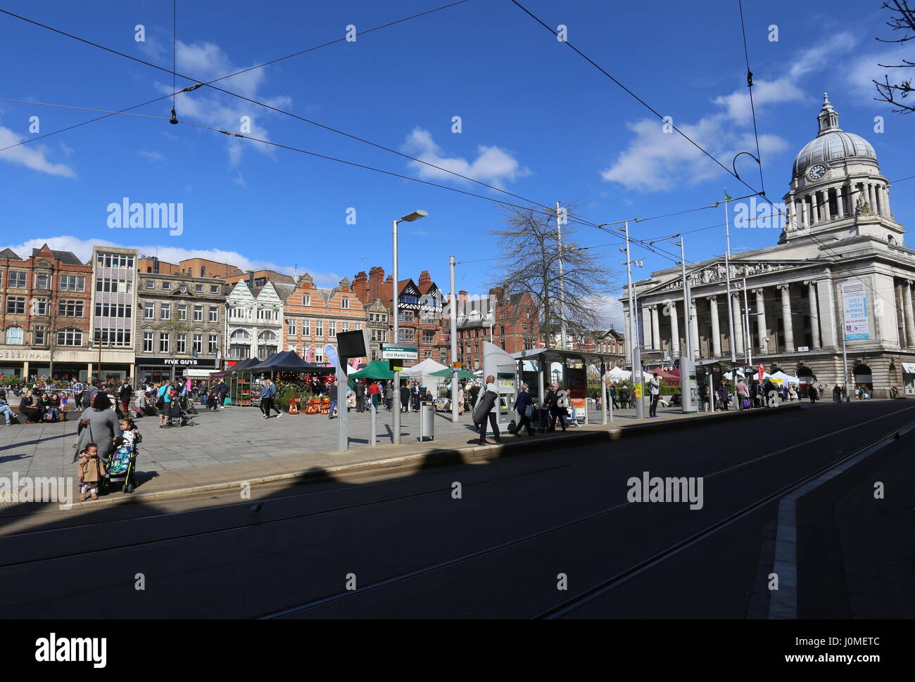 Old Market Square and Nottingham Council House Nottingham UK April 2017 ...