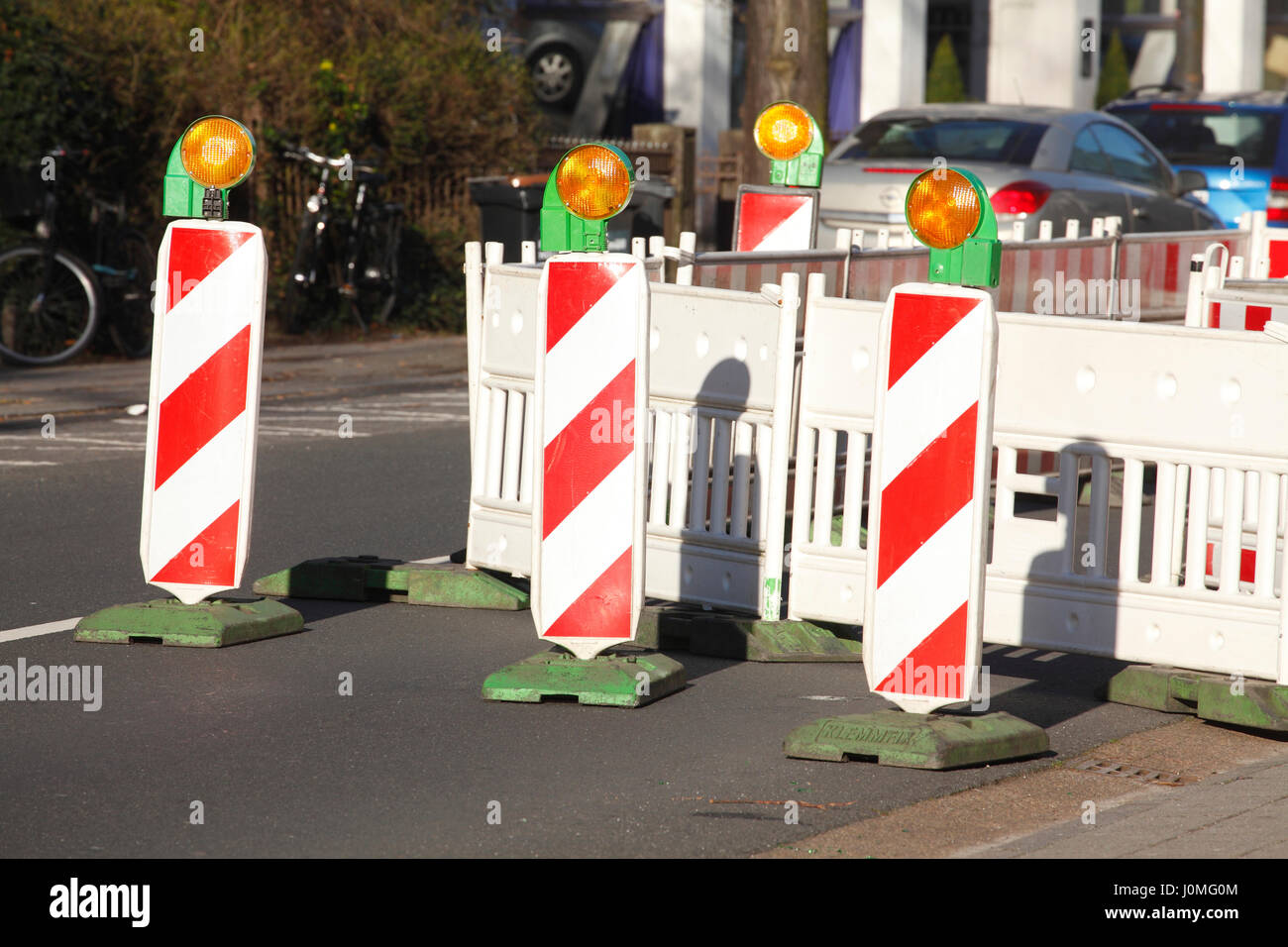 Construction site barrier Stock Photo - Alamy