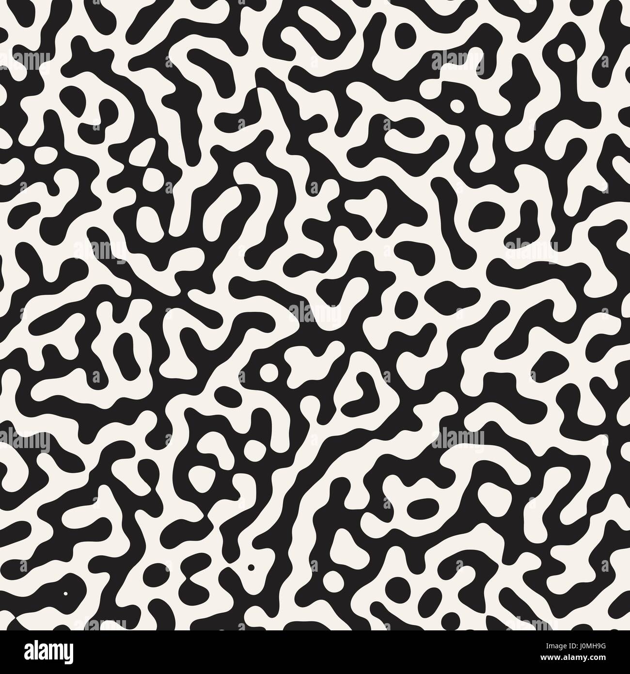 Vector Seamless Grunge Pattern. Black and White Organic Shapes. Messy ...