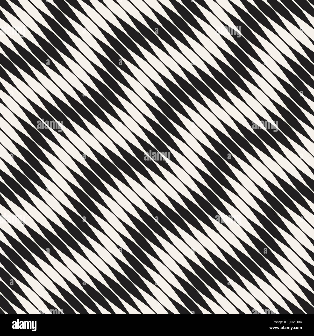Wavy stripes vector seamless pattern. Retro wavy engraving texture ...