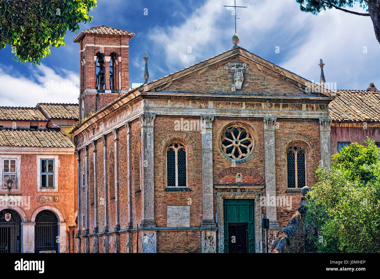 View of the Basilica di Santa Aurea - Ostia Antica - Italy Stock Photo ...